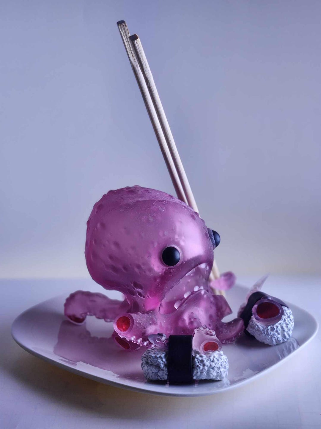 Octopus Sushi Chopstick Holder – Handmade Resin Art With Dark Humor - Etsy