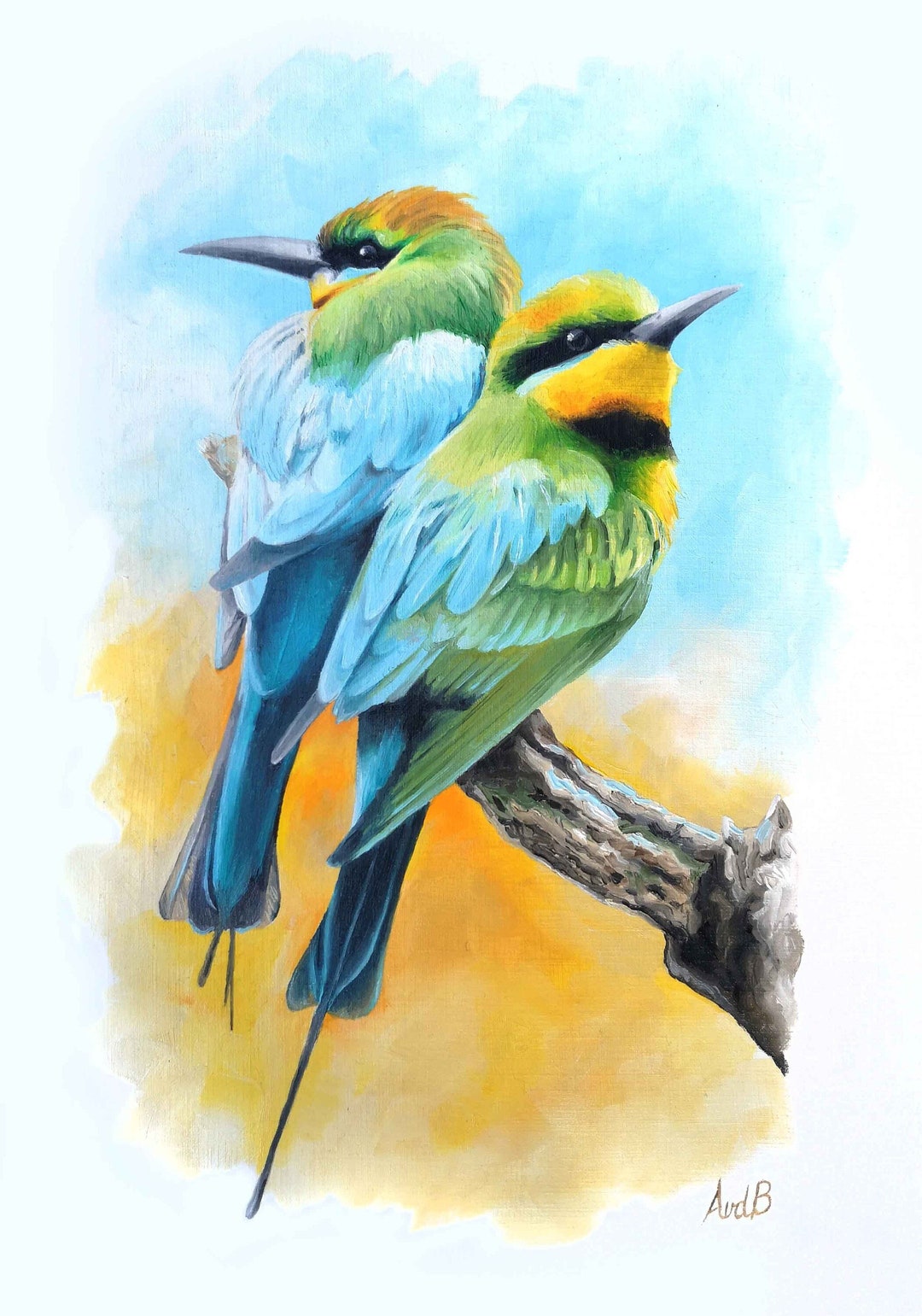 Oil Painting of Swallow-tailed Bee-eater - Etsy