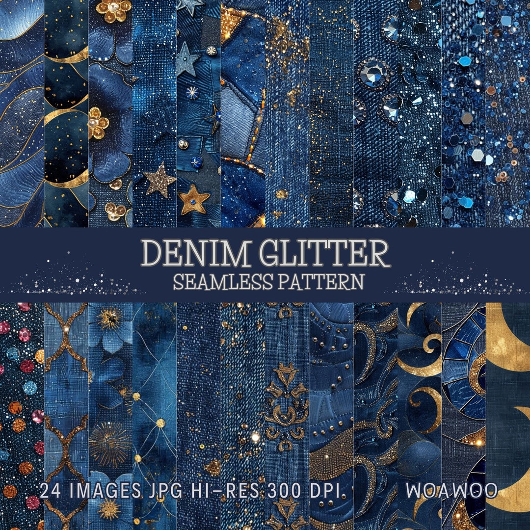 Denim Pattern Denim Glitter Seamless Pattern Vintage Denim Style Jean ...