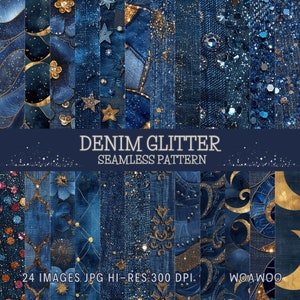 Denim Pattern Denim Glitter Seamless Pattern Vintage Denim Style Jean ...