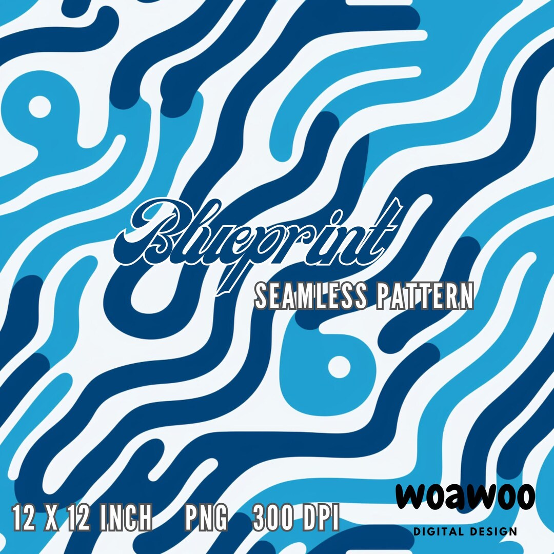 Blue Wave Pattern Blue Line Pattern Blue Digital Printable Wave ...