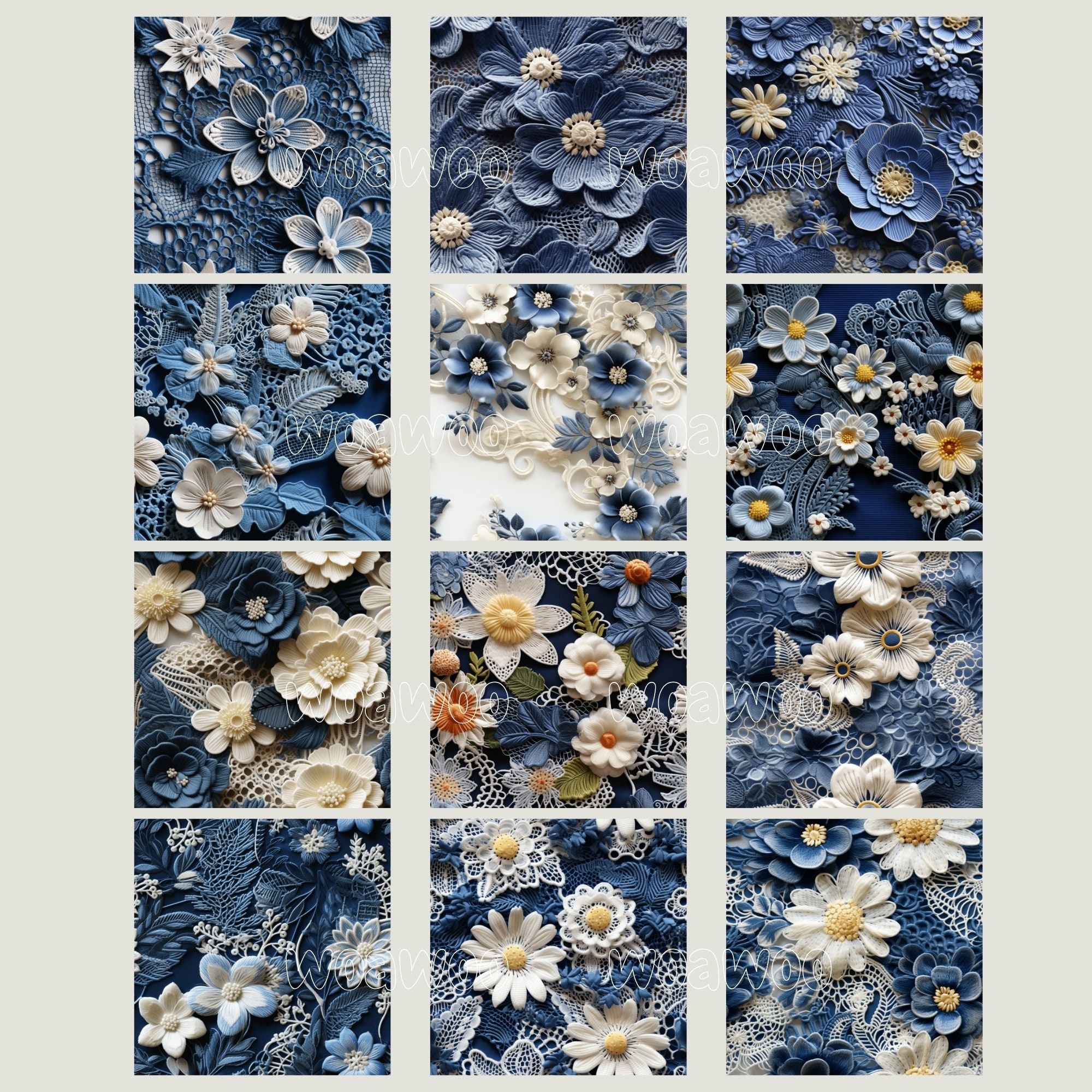 Denim Pattern Lace Denim Seamless Pattern Jean Flower Lace Denim ...