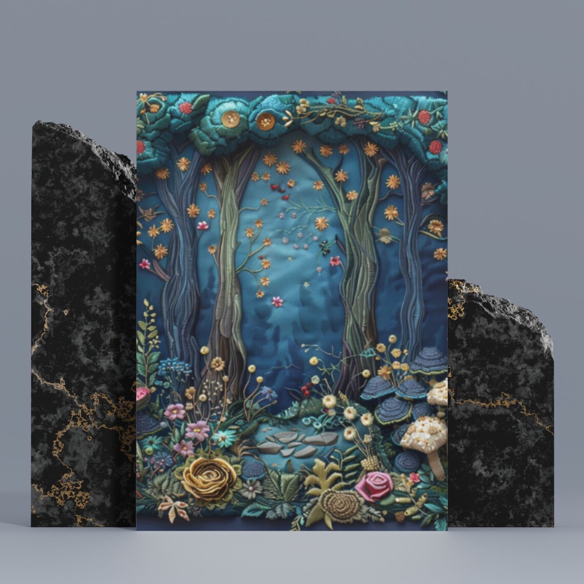 Enchanted Forest Seamless Pattern Magical Garden 3D Texture Print ...