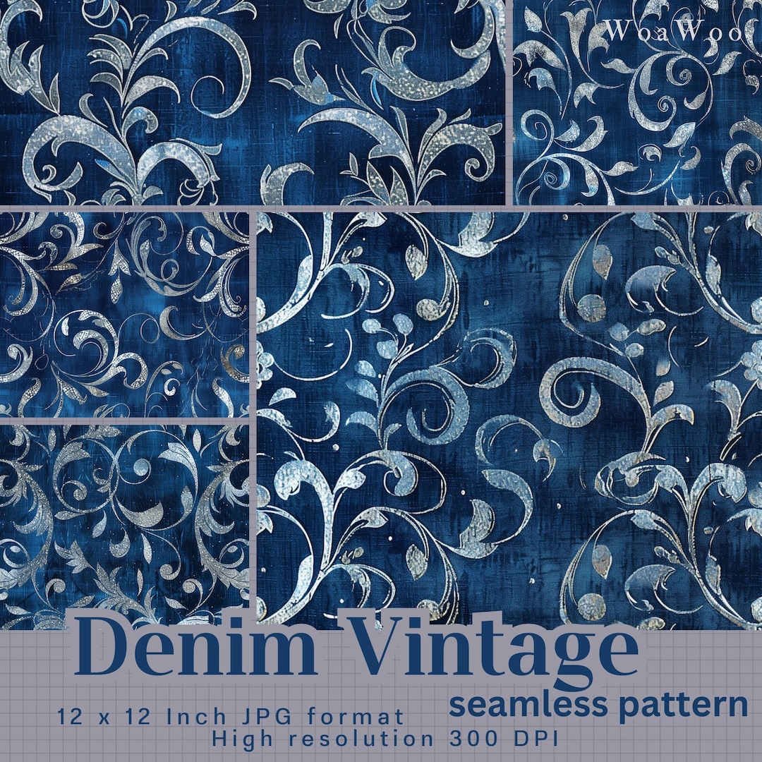 Denim Pattern Vintage Denim Seamless Denim Digital Paper Decorate Denim ...