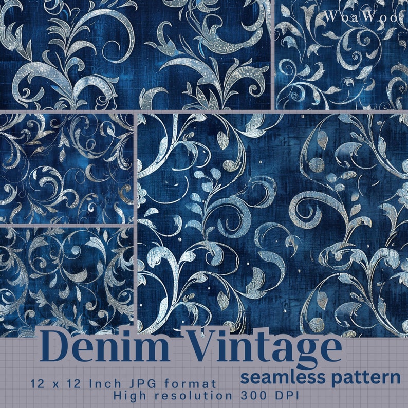 Denim Pattern Vintage Denim Seamless Denim Digital Paper Decorate Denim ...