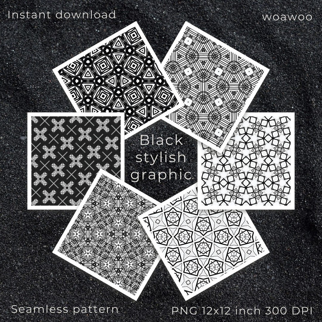 Black Stylish Graphic Seamless Pattern , Black Graphic Pattern , Black ...