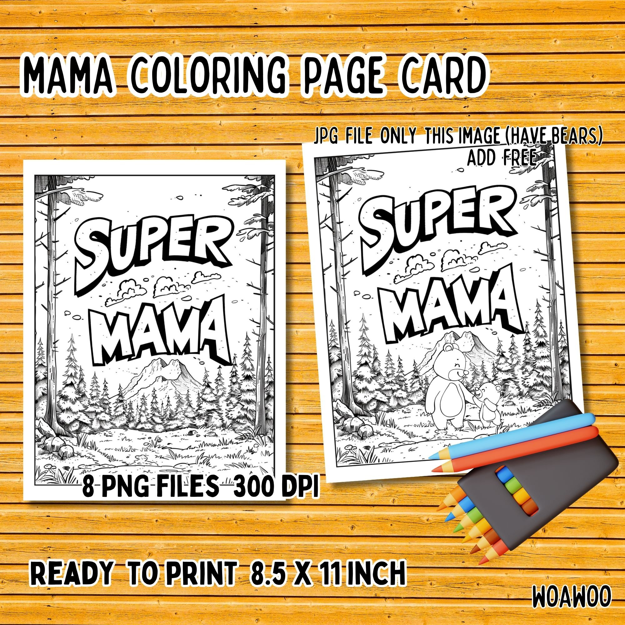 Mom Day Coloring Page Mama Card Print Mother's Day Gift Coloring Book ...