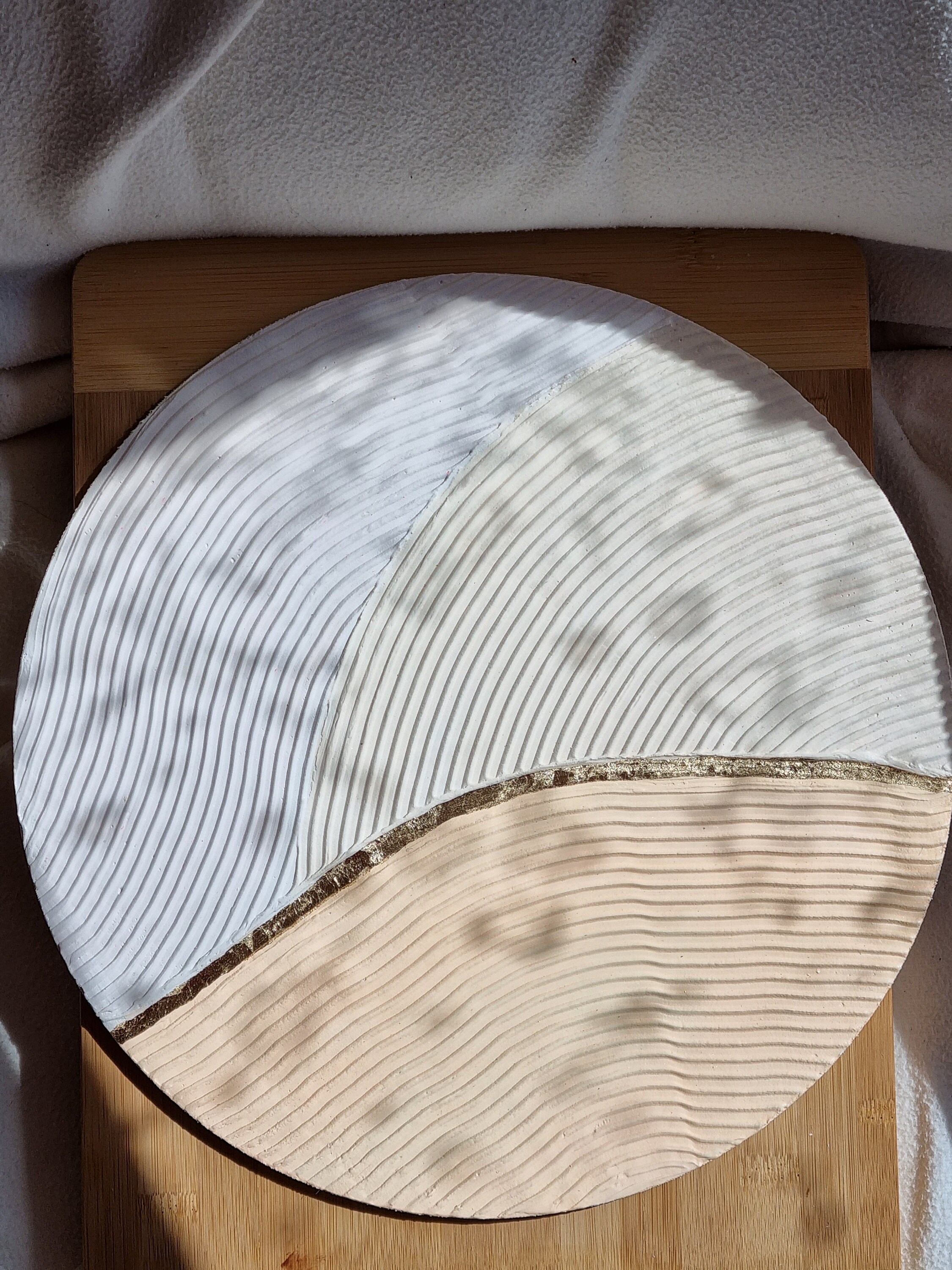 Hills of Gold - Round Plaster Art - Original Textured Painting - Gold ...