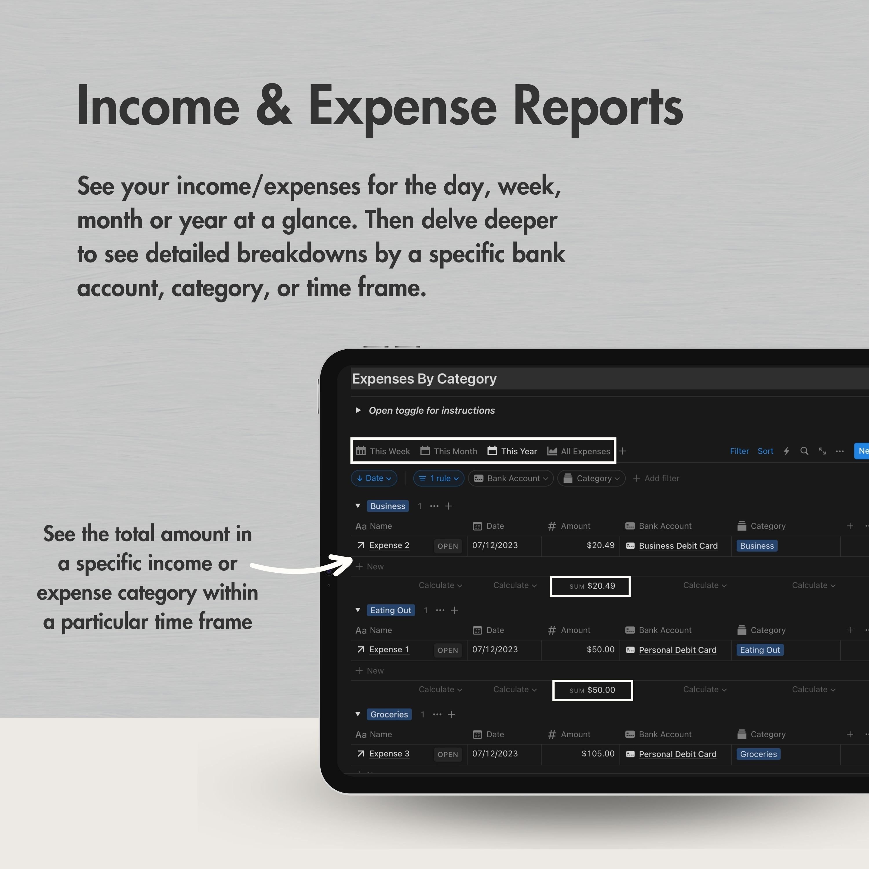 Notion Template Personal Finance Tracker Budget Tracker, Dark Mode Notion Income and Expense ...