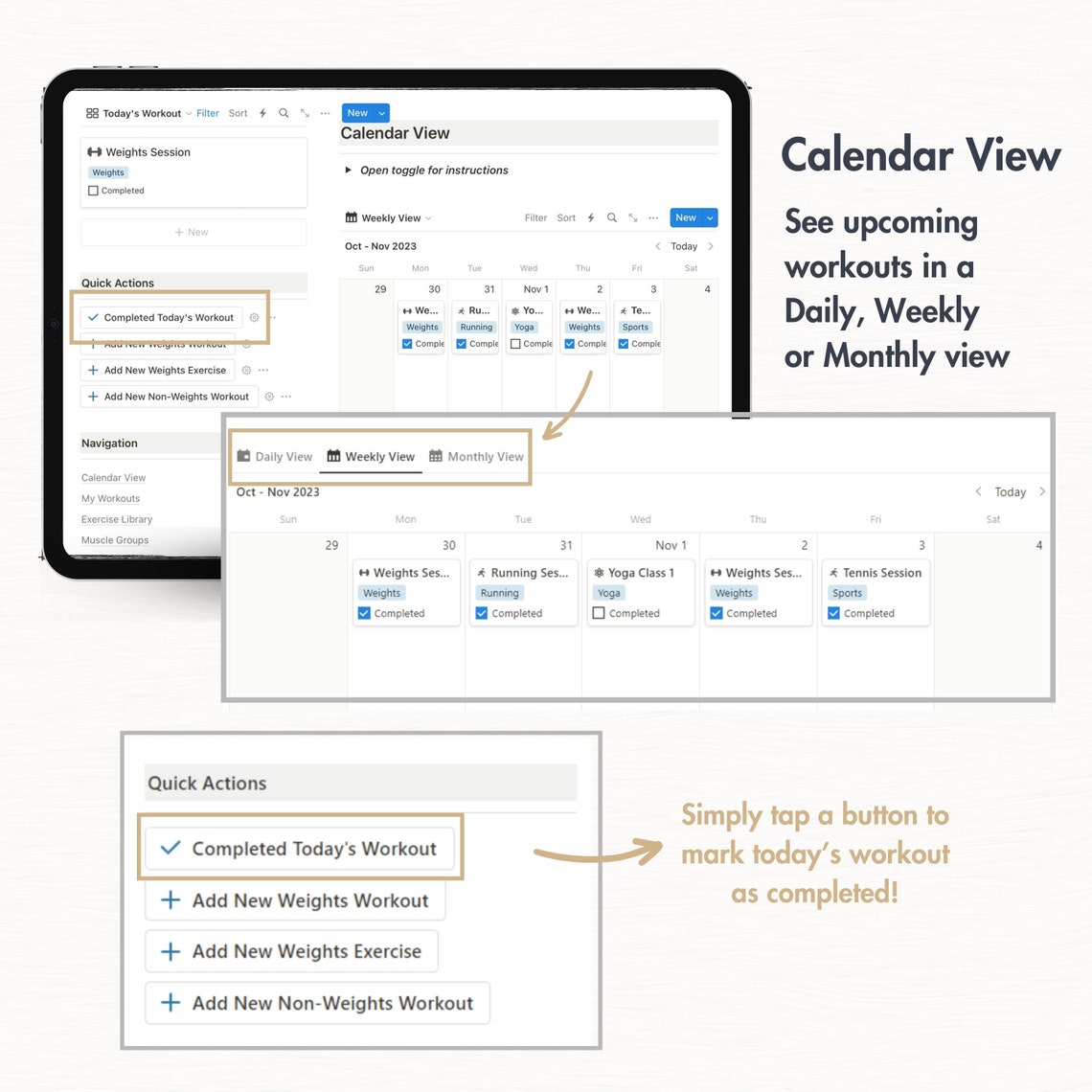 Notion Template Fitness Planner, Notion Fitness Tracker Workout Planner ...