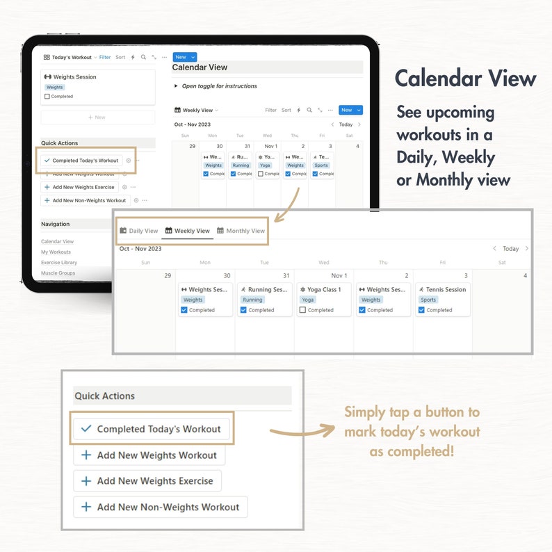 Notion Template Fitness Planner, Notion Fitness Tracker Workout Planner ...
