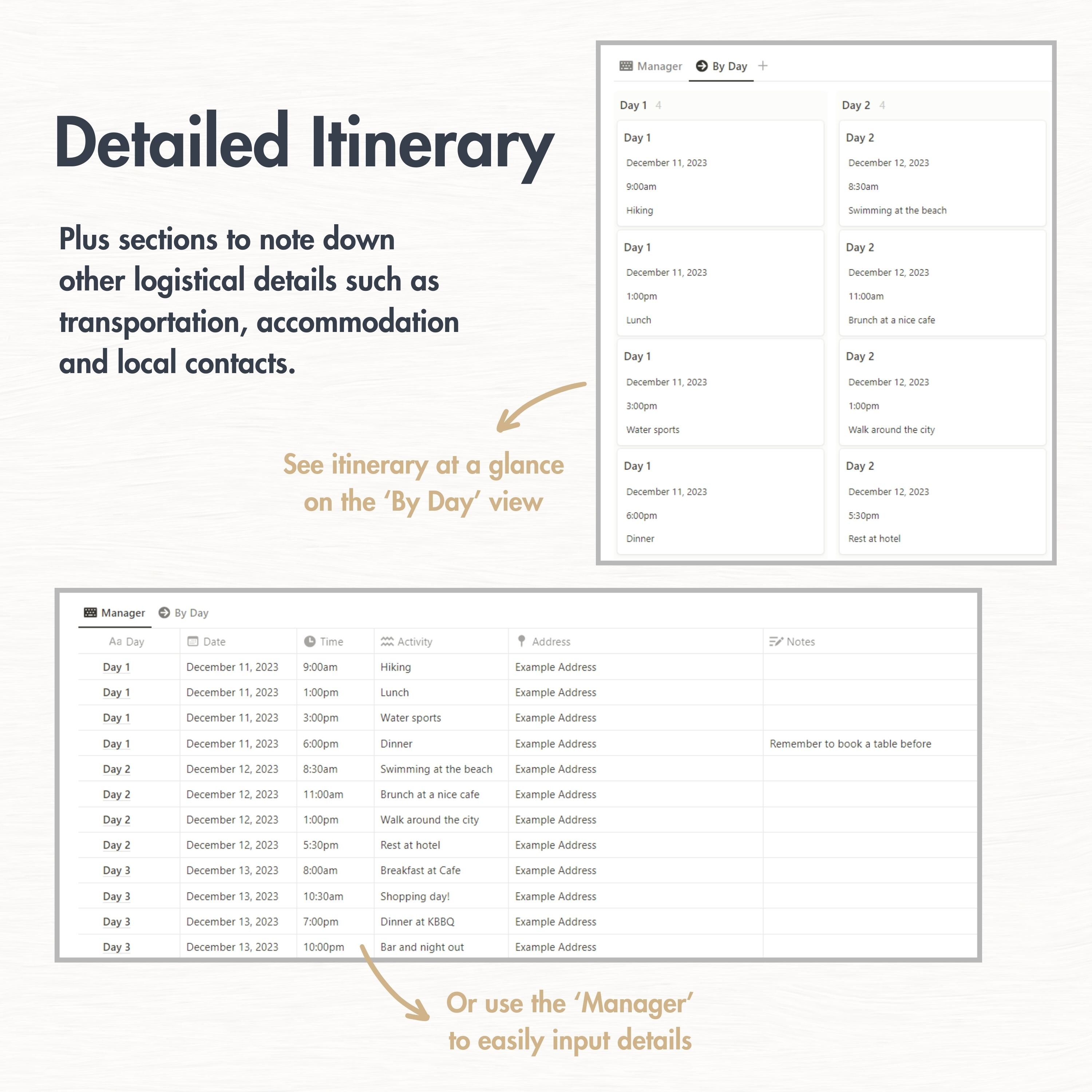 Notion Template Travel Planner, Notion Vacation Planner, Notion Holiday ...