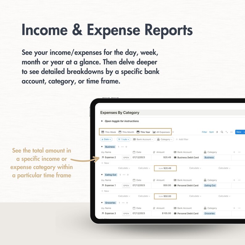 Notion Template Personal Finance Tracker Budget Planner, Notion Income ...