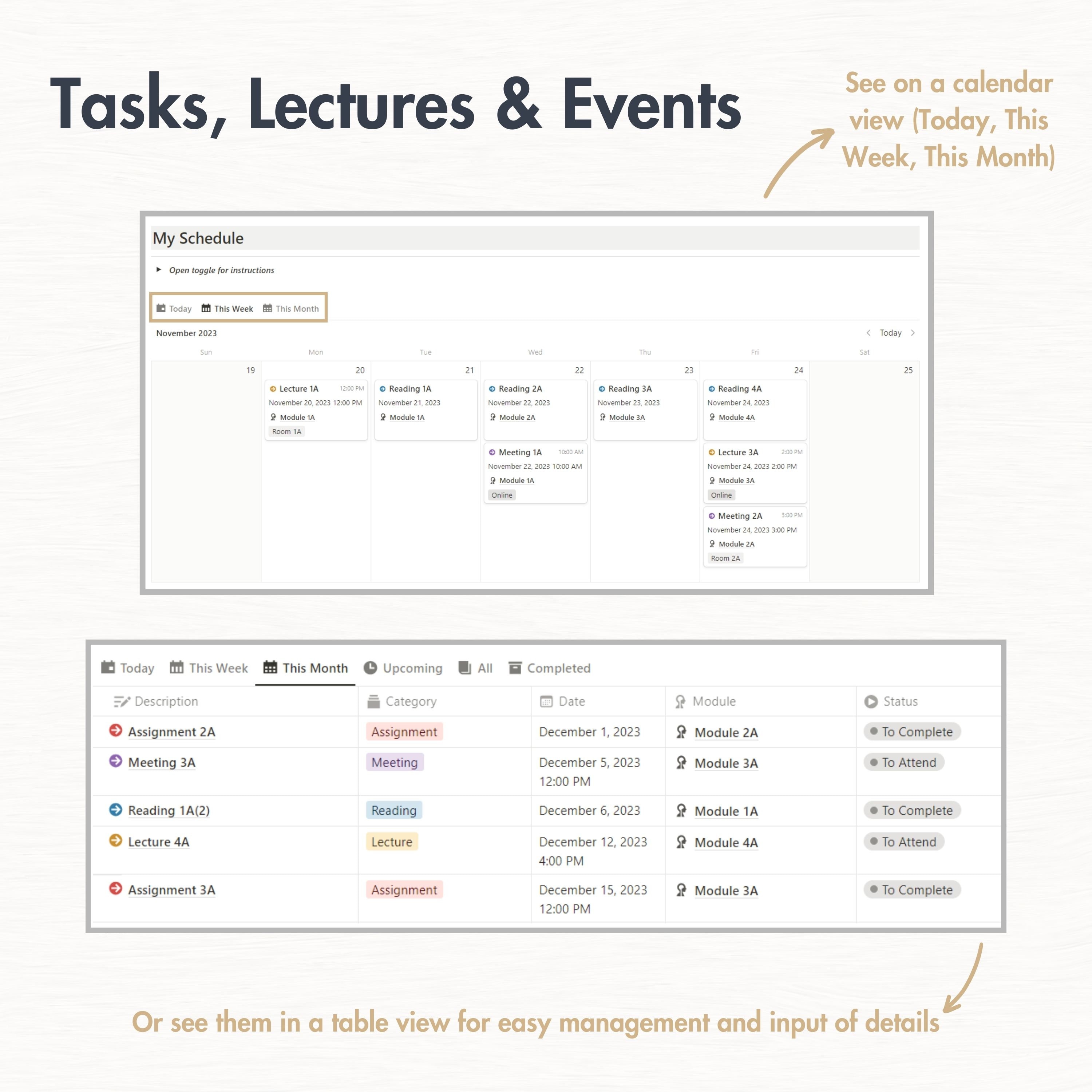Notion Template Student Planner, Student Digital Planner, Minimal ...