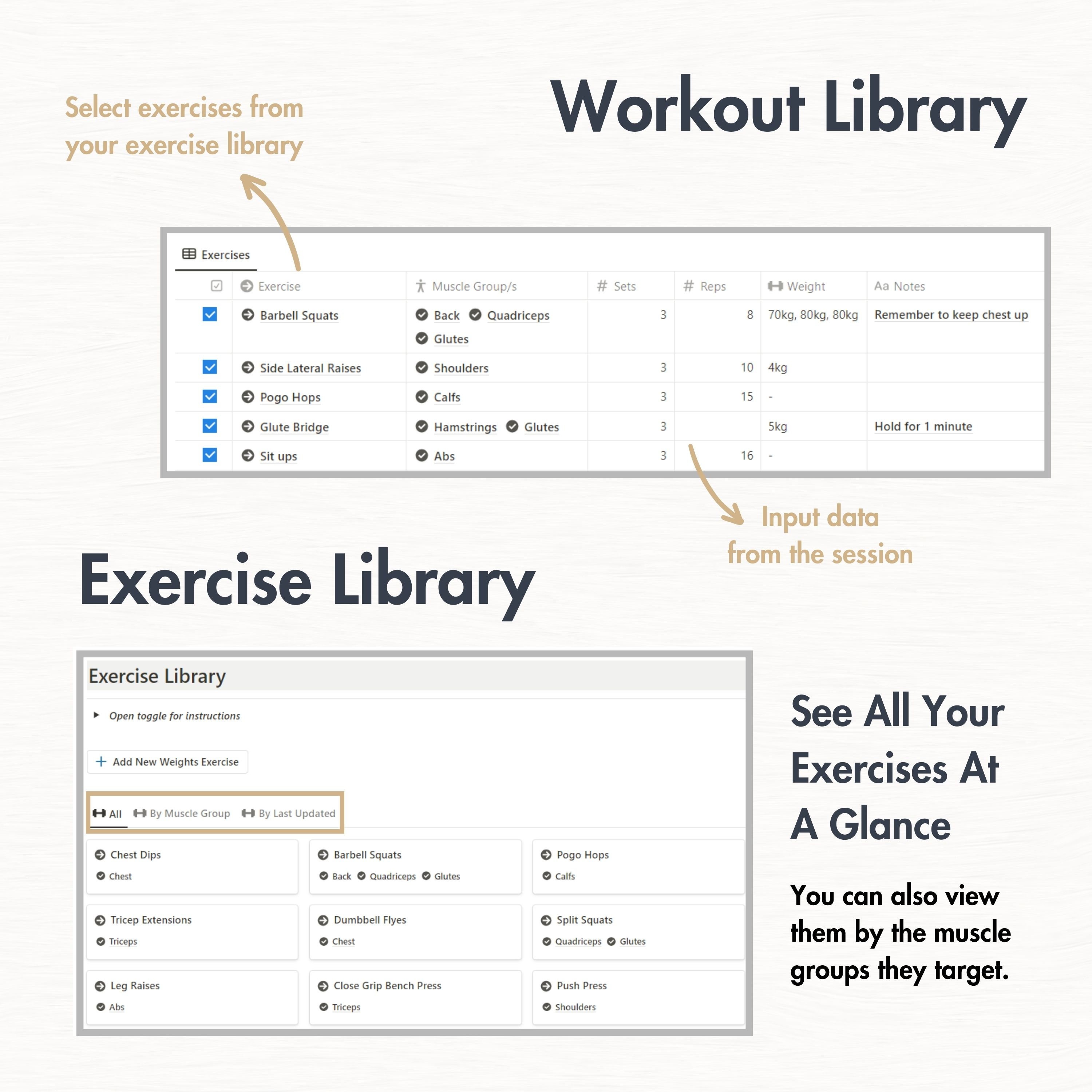 Notion Template Fitness Planner, Notion Fitness Tracker Workout Planner ...