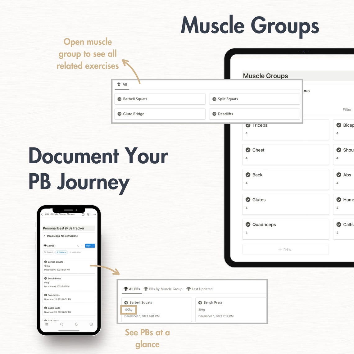 Notion Template Fitness Planner, Notion Fitness Tracker Workout Planner ...