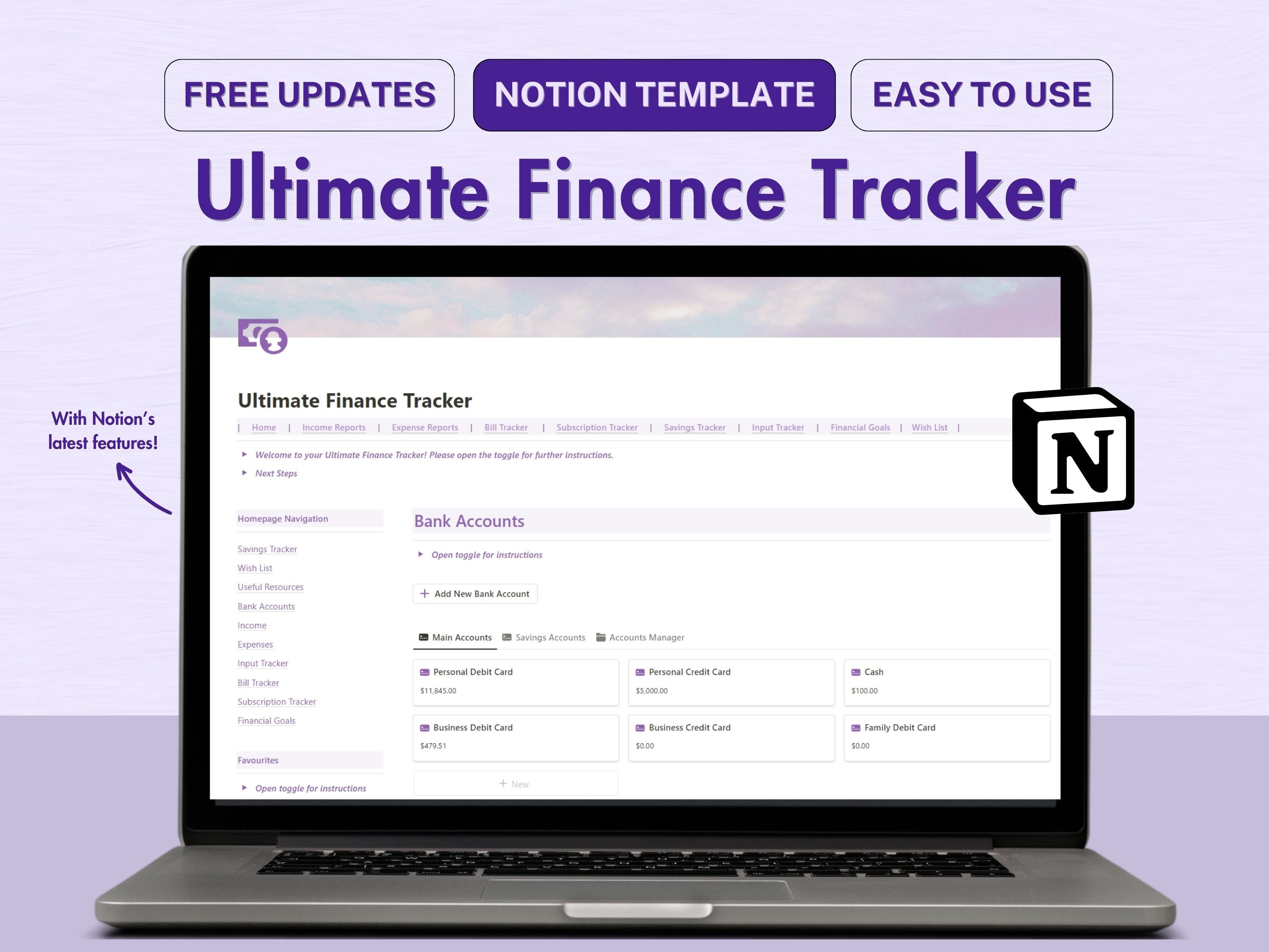 Notion Template Personal Finance Tracker Budget Template, Aesthetic ...