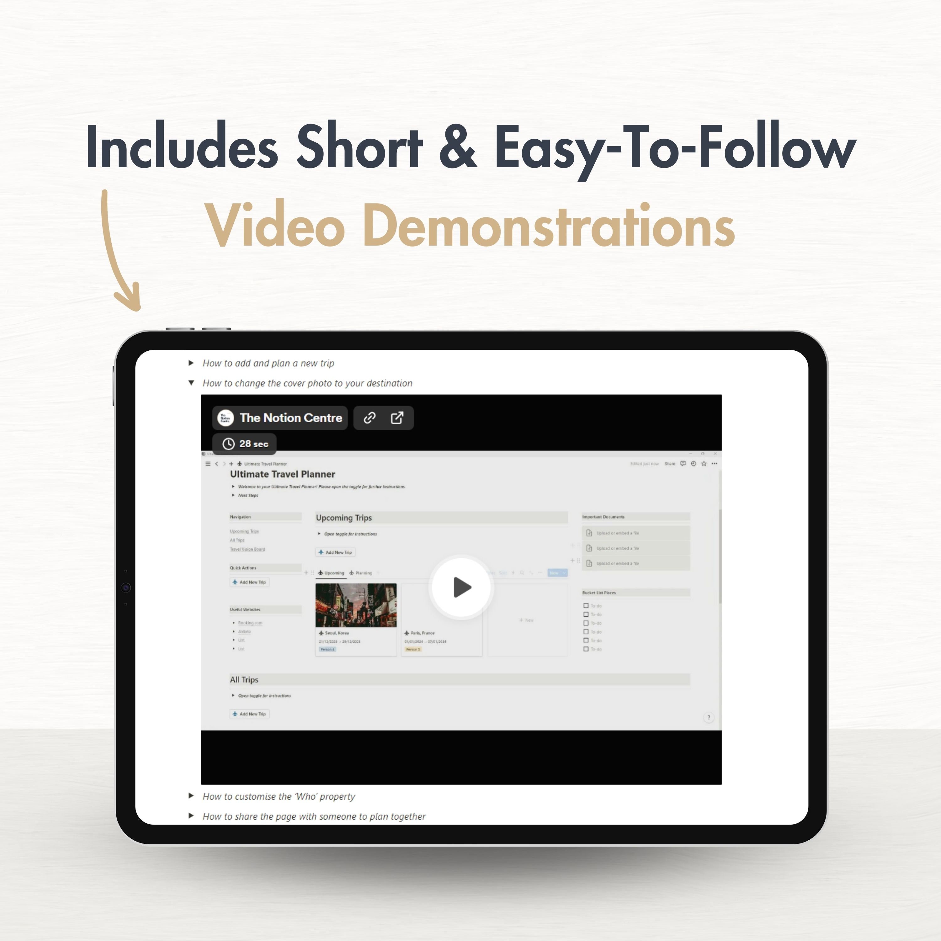 Notion Template Travel Planner, Notion Vacation Planner, Notion Holiday ...