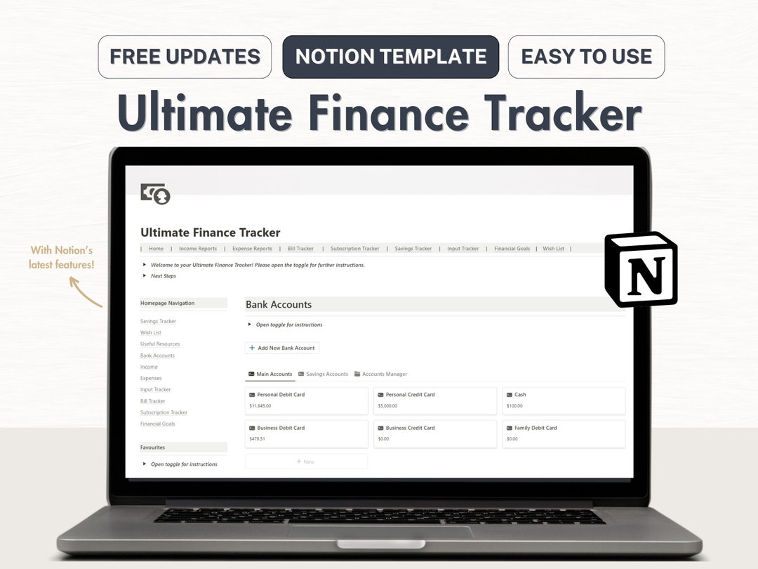 Notion Template Personal Finance Tracker Budget Planner, Notion Income ...