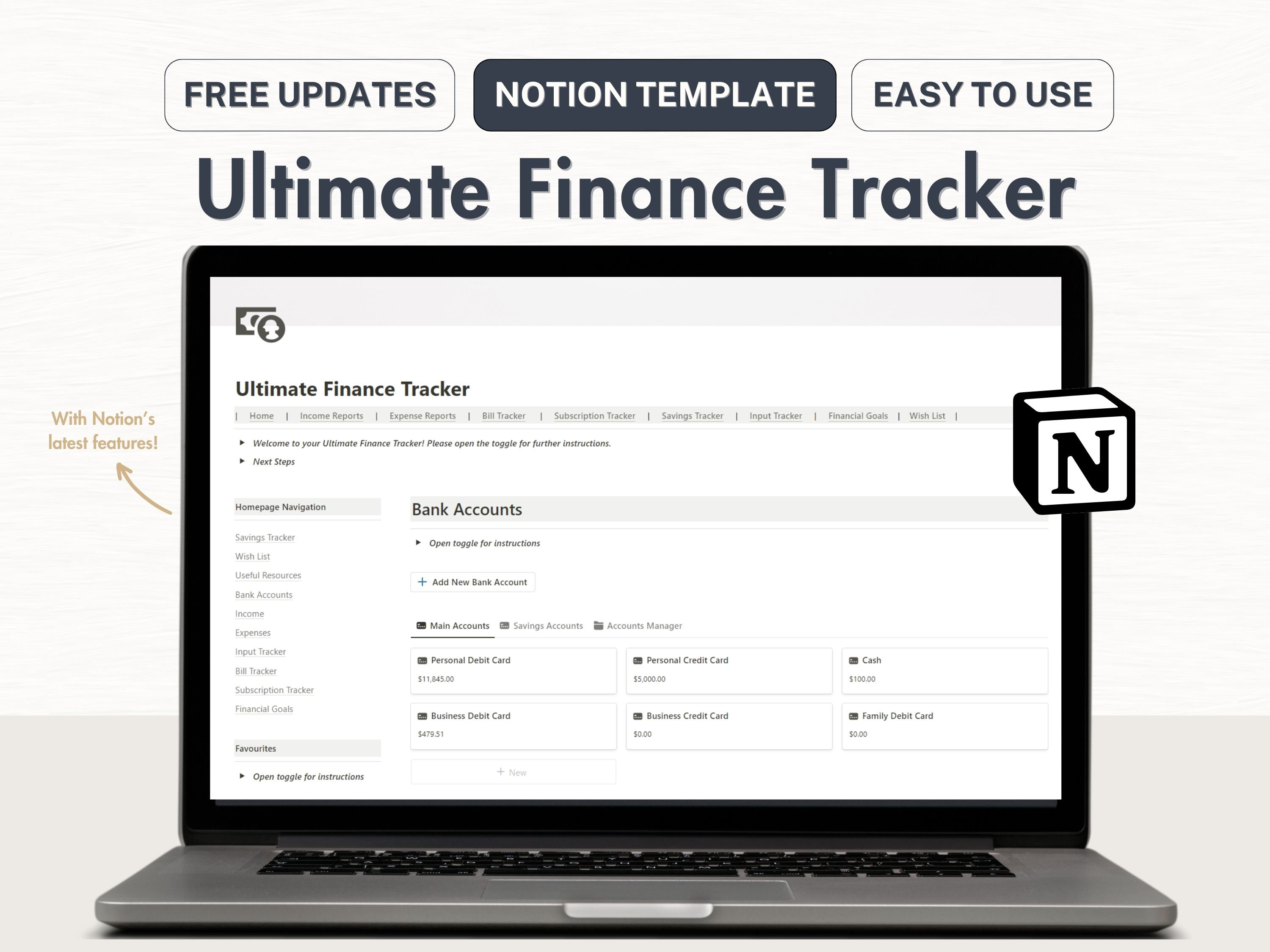 Notion Template Personal Finance Tracker Budget Planner, Notion Income ...