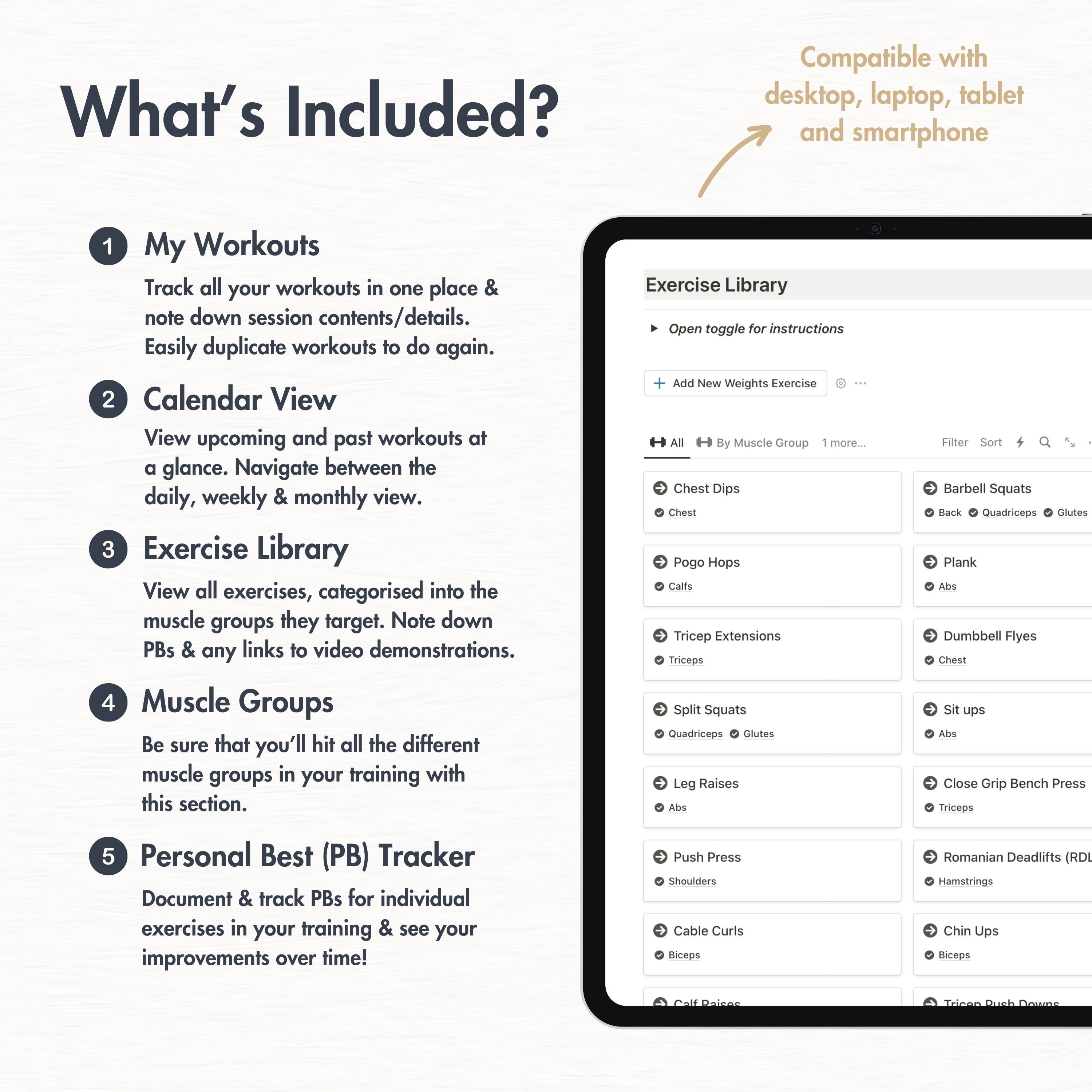 Notion Template Fitness Planner, Notion Fitness Tracker Workout Planner ...