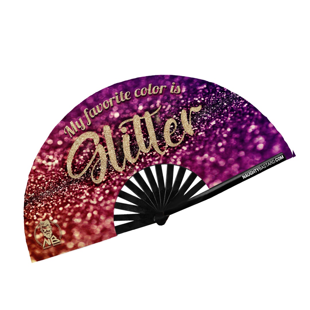 My Favorite Color is Glitter Hand Fan - Etsy