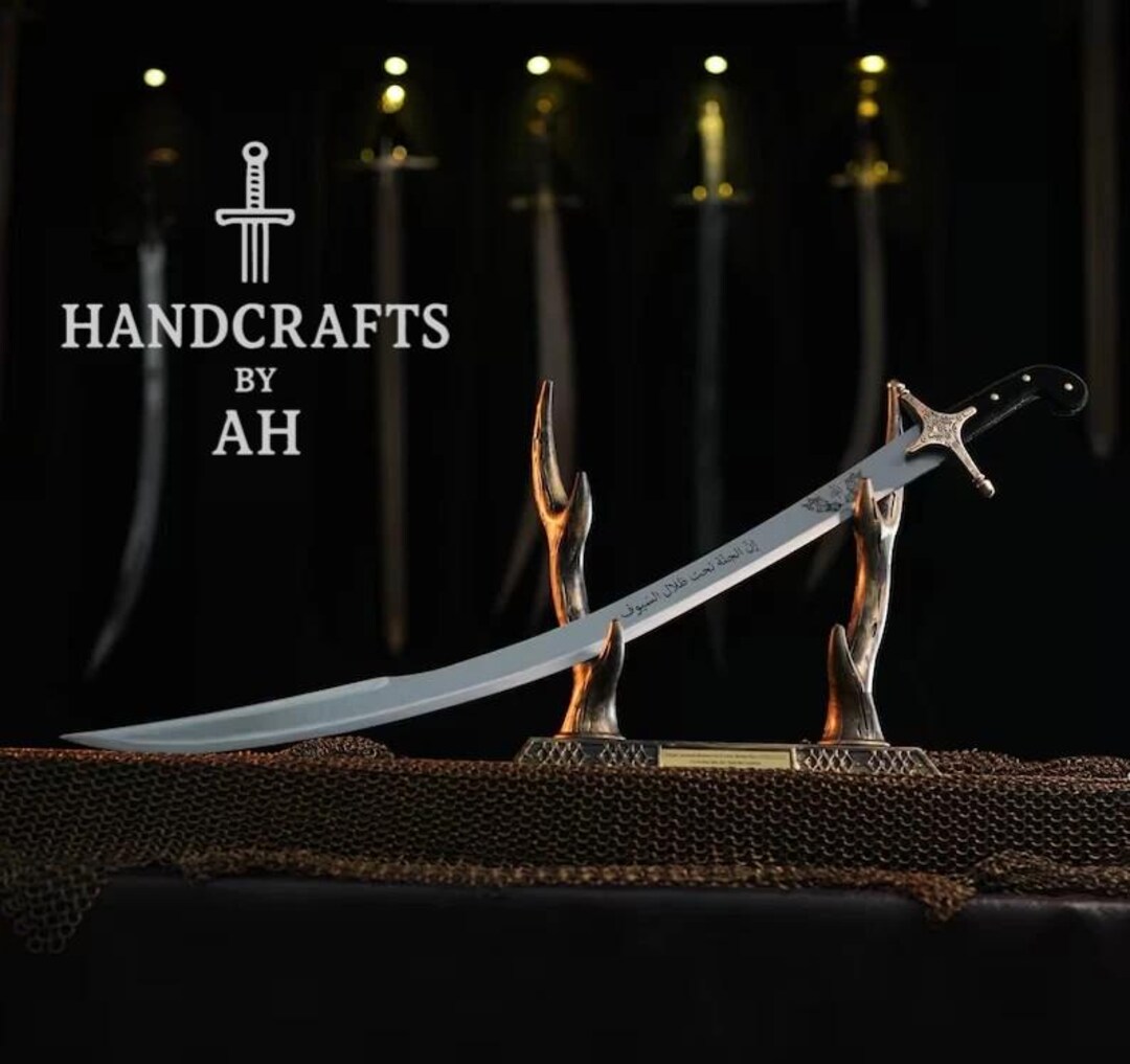 Ottoman Turkish Curved Sword With Scabbard | Qajar Persian Style ...