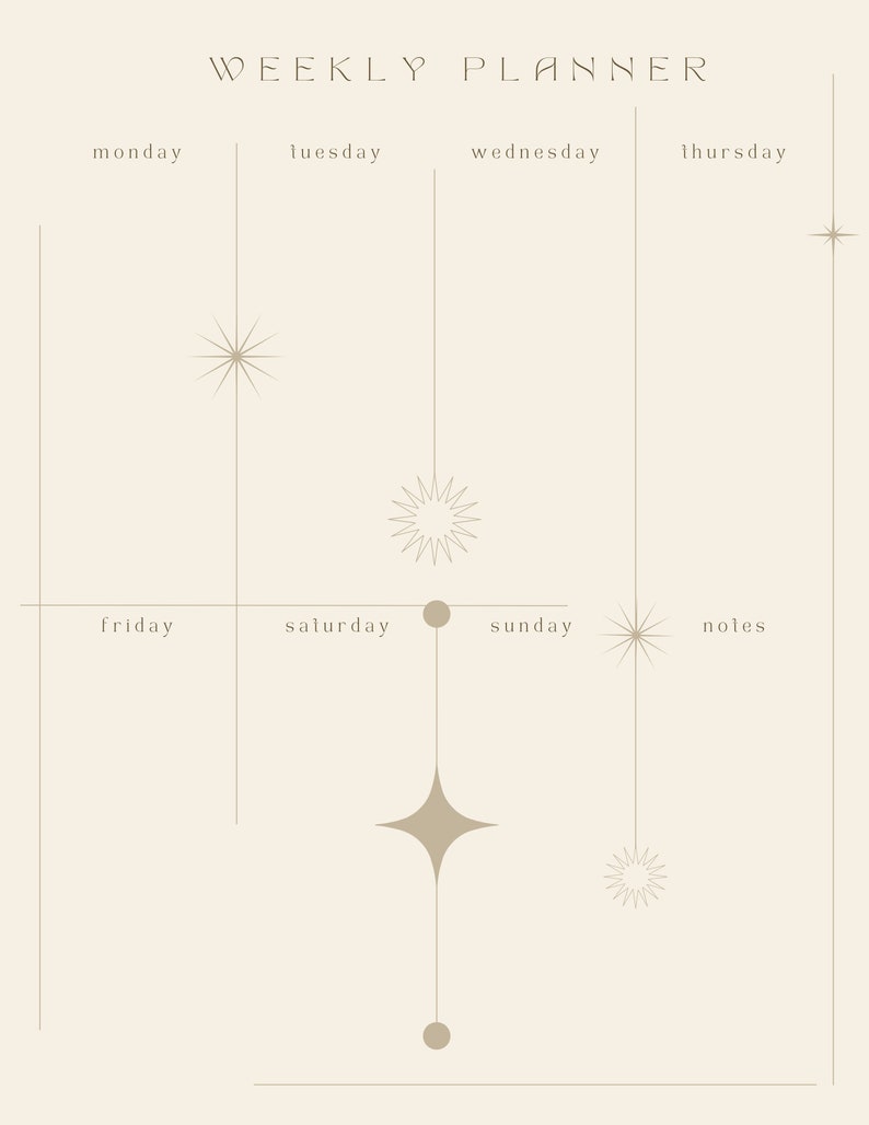 Weekly Planner Printable Landscape, Minimalist Weekly Schedule, Week at ...