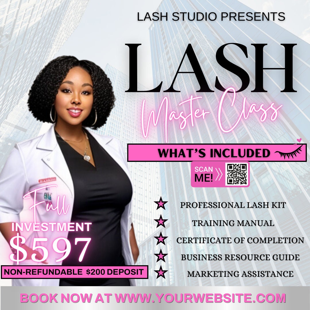 DIY Editable Lash Class Flyer Template Lash Course Training Flyer ...