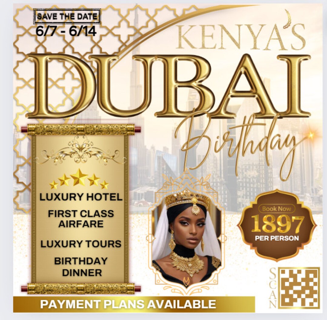 ANIMATED Dubai Birthday Trip Flyer for Travel Agents - Etsy