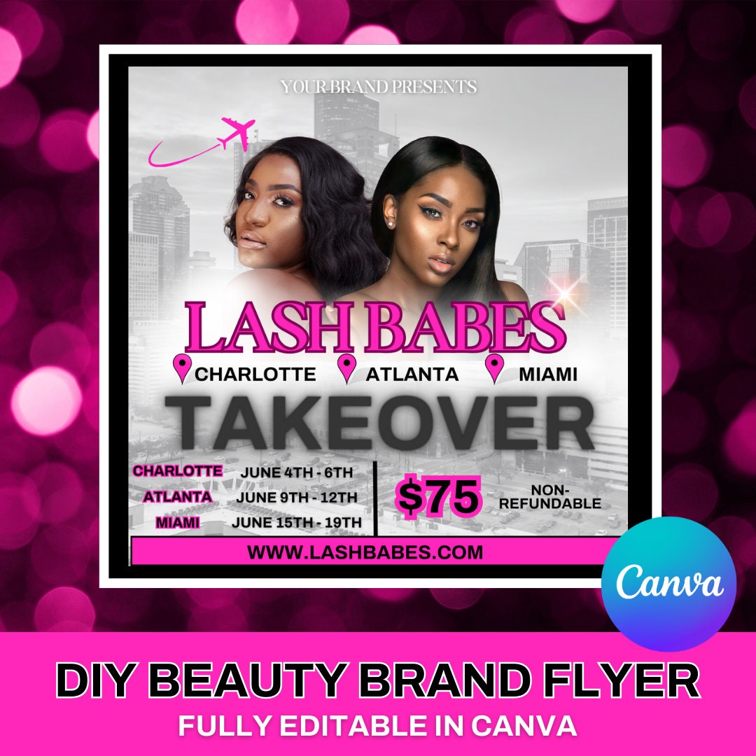 Lash Tech Flyer, Lash Tour Flyer, Tour Flyer, Lash Flyer, Beauty ...