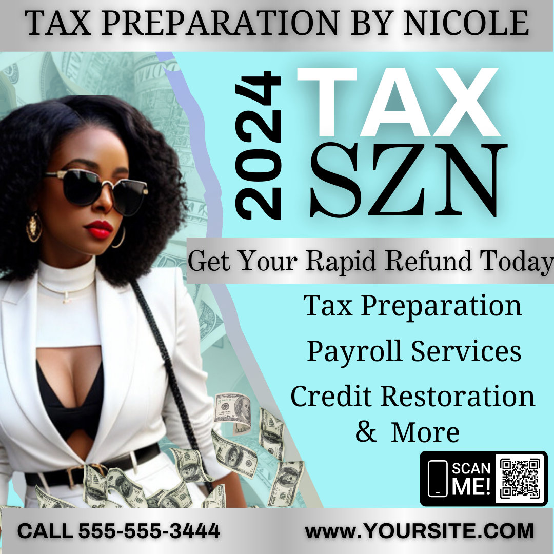 Tax Prep Flyer, DIY Flyer Template Design, Tax Prep Service Flyer, Tax ...
