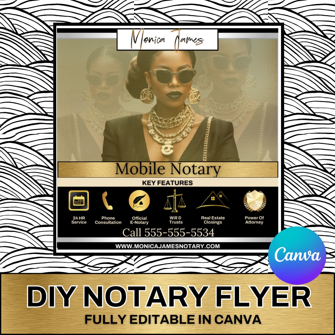DIY Mobile Notary Flyer: Canva Template (5x5 Inches) - Etsy