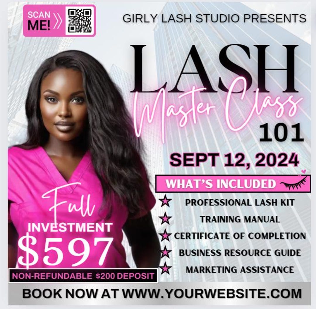 ANIMATED DIY Editable Lash Class Flyer Template - Lash Course Training ...
