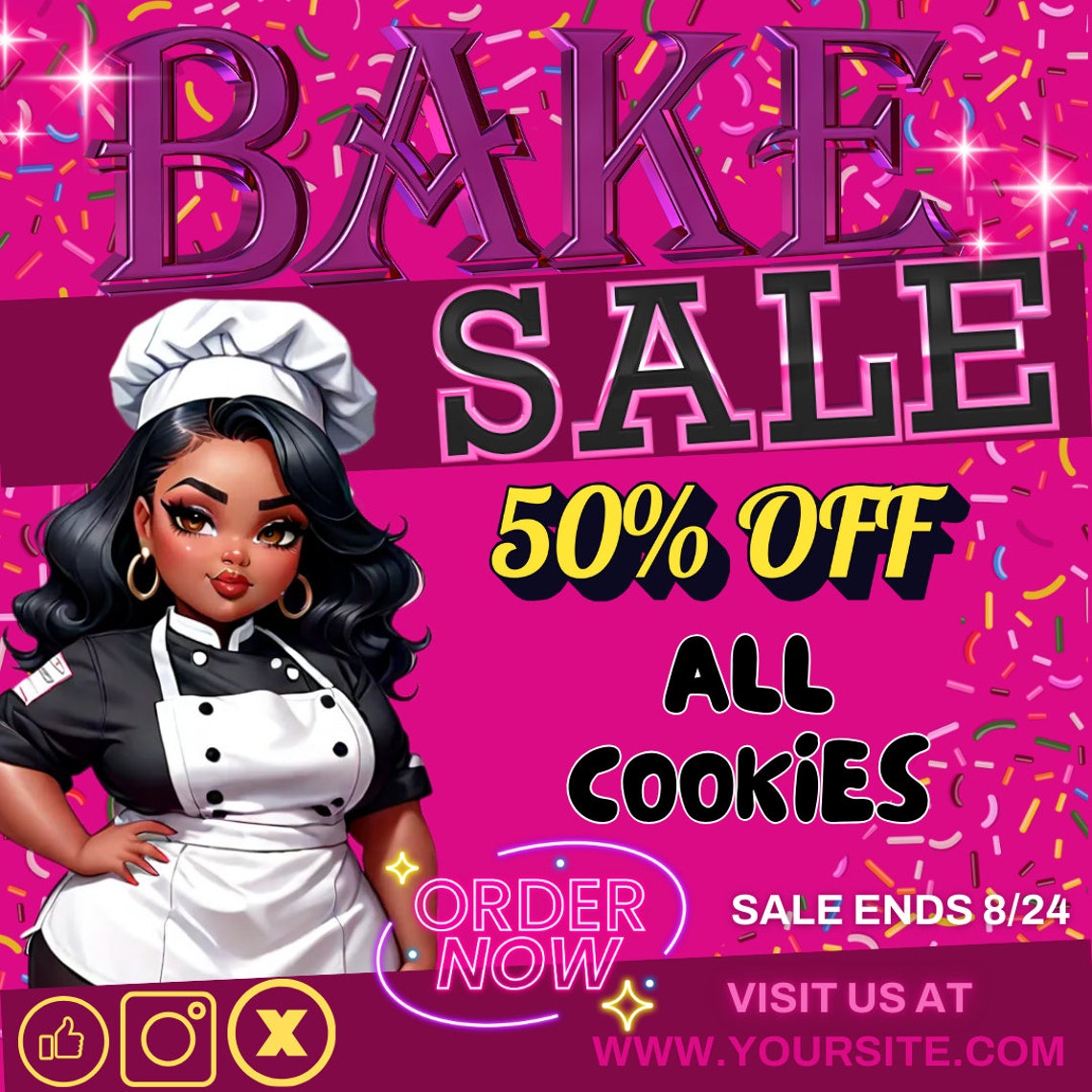 Bake Sale Flyer, Bakery Flyer, Sweet Treats Flyer, Valentines Day ...