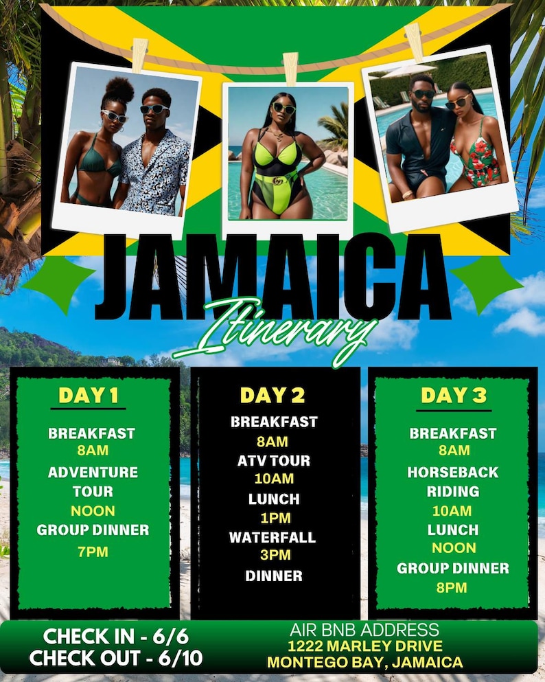 Jamaica Travel Itinerary for Travel Agents - Etsy