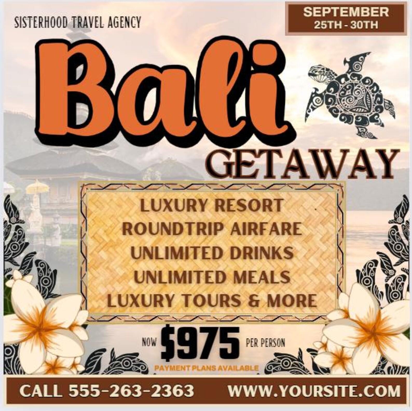 ANIMATED Bali Getaway Flyer for Travel Agents - Etsy