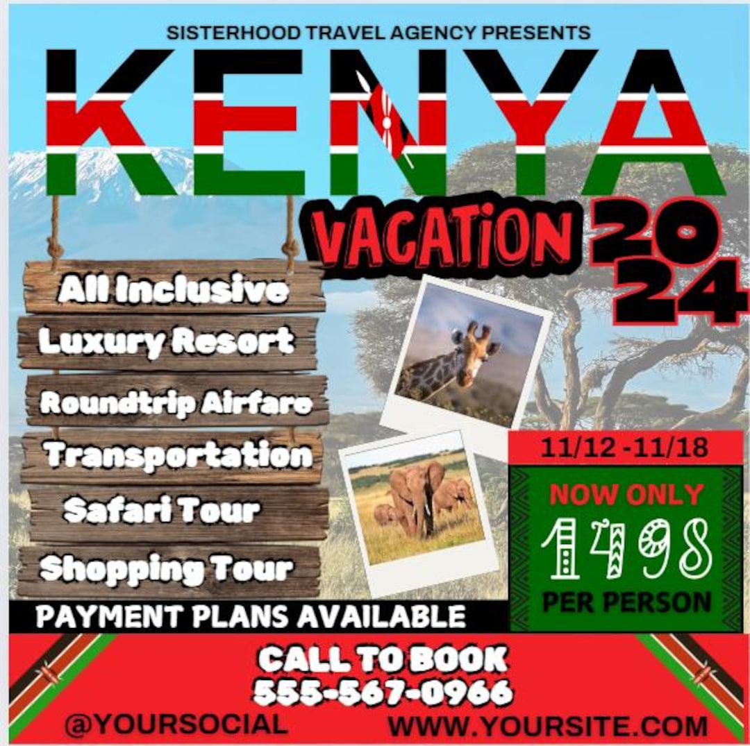 ANIMATED Kenya Trip 2024 Flyer for Travel Agents - Etsy