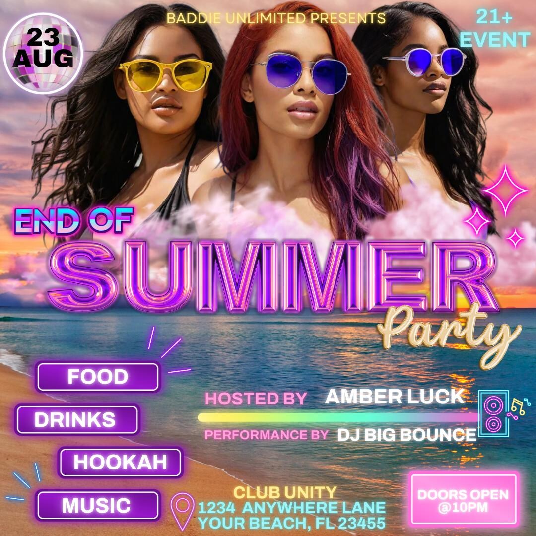 End of Summer Party Flyer for Club Promoters, Party Promoters ...