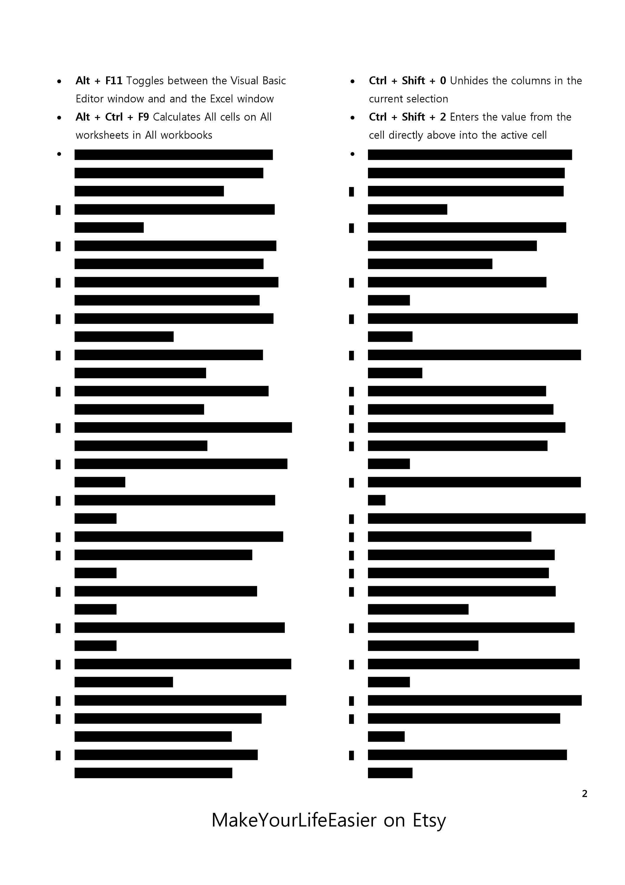 Ultimate Excel Shortcut Guide Essential Quick Reference PDF - Etsy