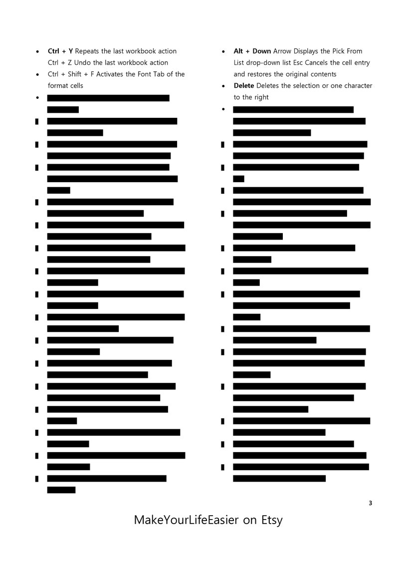 Ultimate Excel Shortcut Guide Essential Quick Reference PDF - Etsy