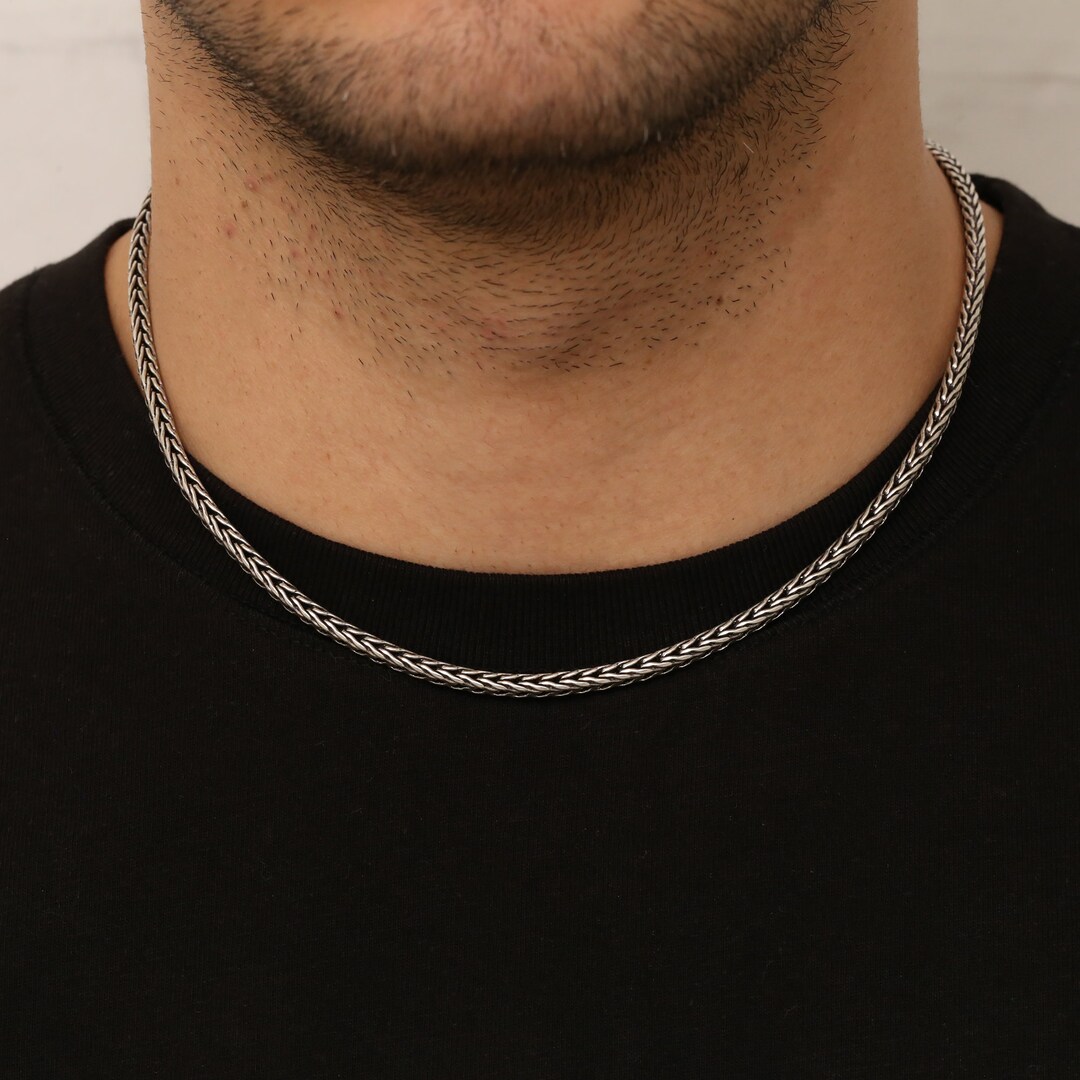 Handmade Sterling Silver Foxtail Chain Necklace - Viking Style - Etsy