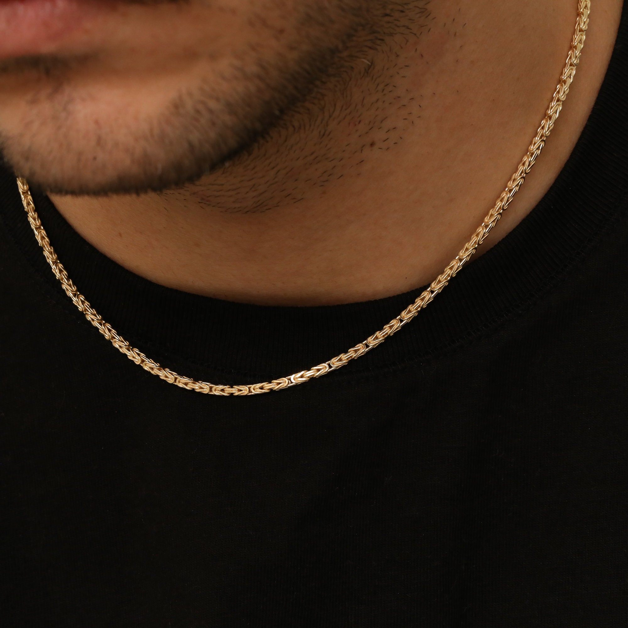 Mens Gold Byzantine Necklace, Silver Gold Filled Necklace for Mens ...