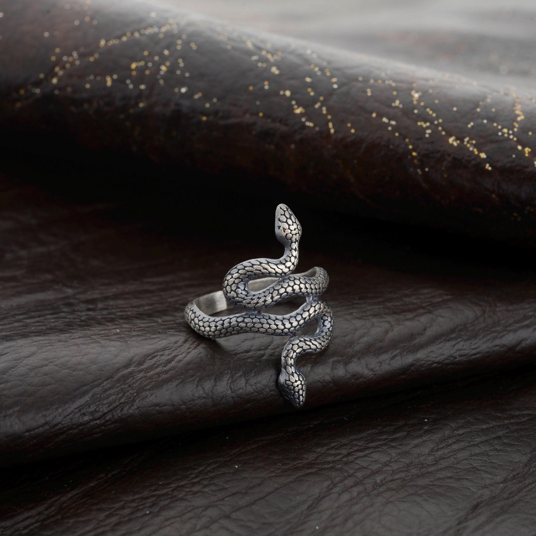 Gothic Snake Ring, Ouroboros Snake Sterling Silver Unisex Ring, Snake ...