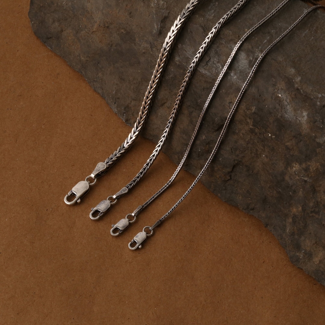 Handmade Sterling Silver Foxtail Chain Necklace - Viking Style - Etsy