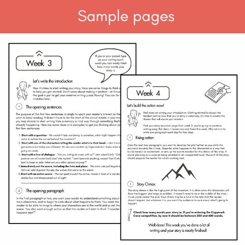 Six Weeks to Write a Story, Printable Homeschool Resource, Creative ...