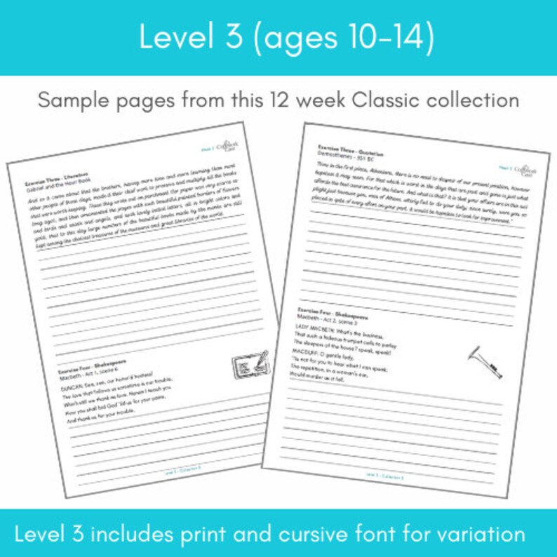 George Washington Copywork, Shakespeare, Charlotte Mason, 12 Week ...