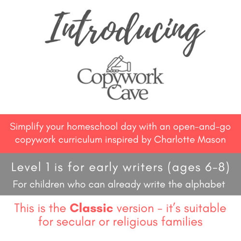Full Year Copywork Bundle for 6-8 Year Olds - Open and Go - Charlotte ...