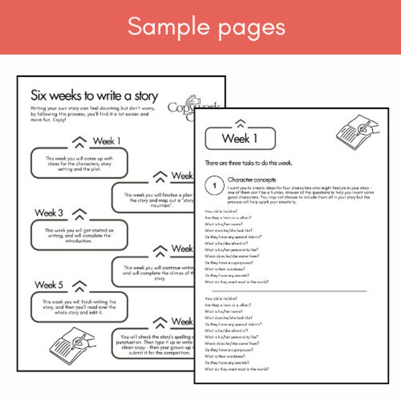 Six Weeks to Write a Story, Printable Homeschool Resource, Creative ...