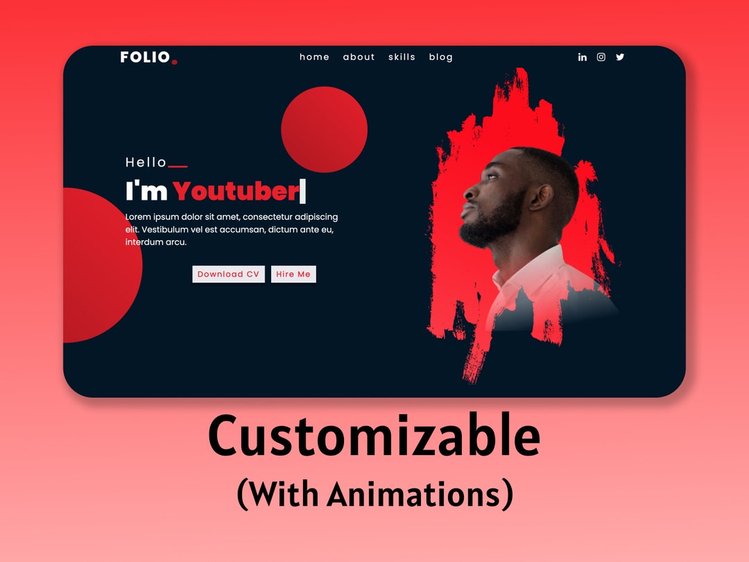 Innovative Animated Portfolio Design: Pro-level Styling Social Media ...
